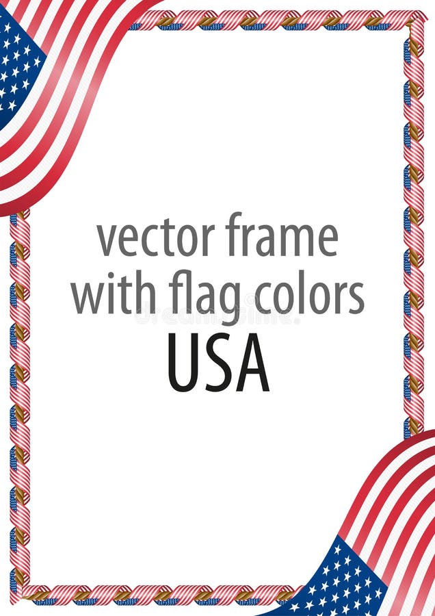 Frame and Border of Ribbon with the Colors of the USA Flag Stock ...