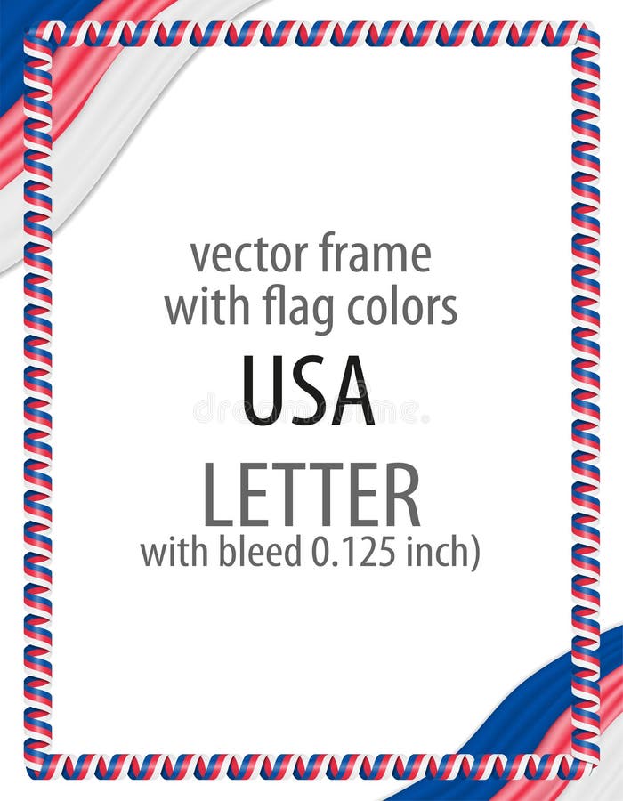 Frame and Border of Ribbon with the Colors of the USA Flag Stock Vector ...