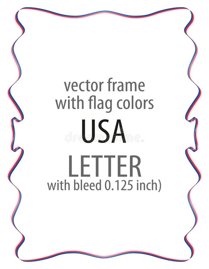 Frame and Border of Ribbon with the Colors of the USA Flag Stock Vector ...