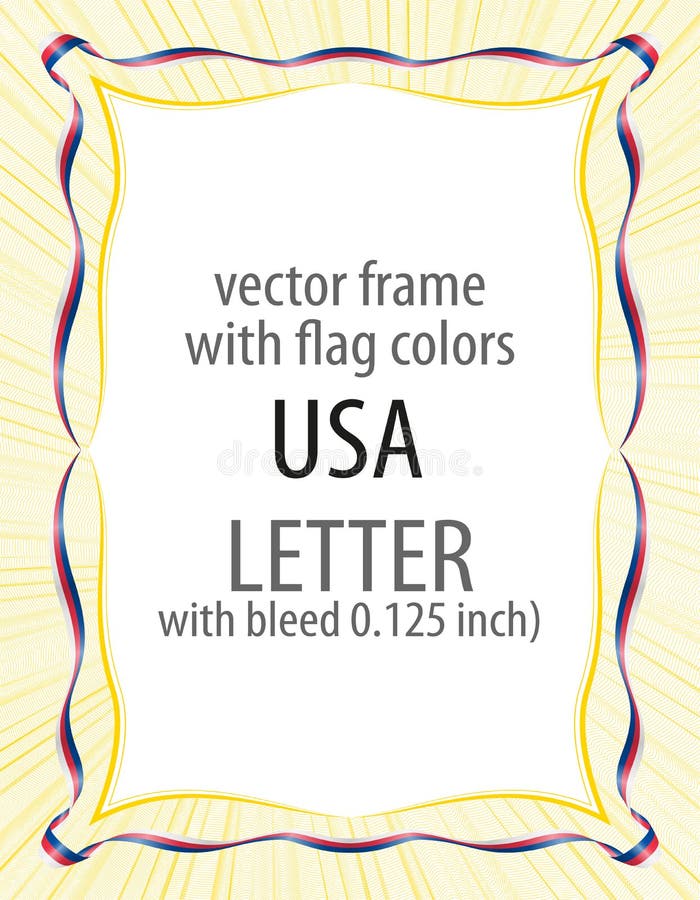 Frame and Border of Ribbon with the Colors of the USA Flag Stock Vector ...