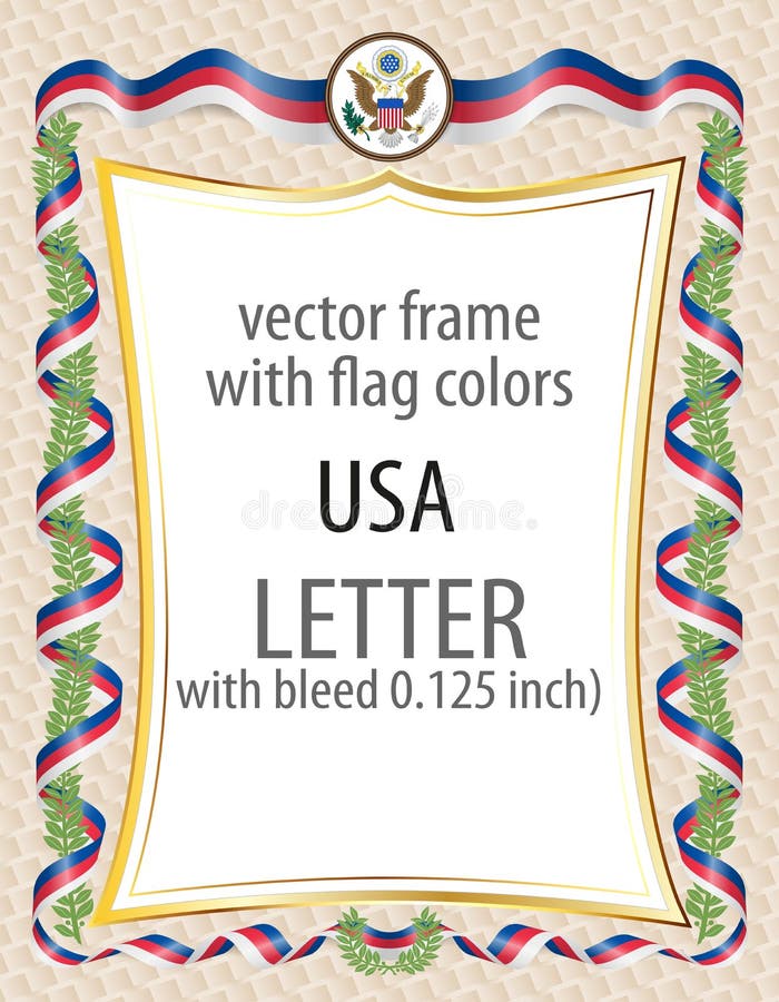 Frame and Border of Ribbon with the Colors of the USA Flag Stock Vector ...