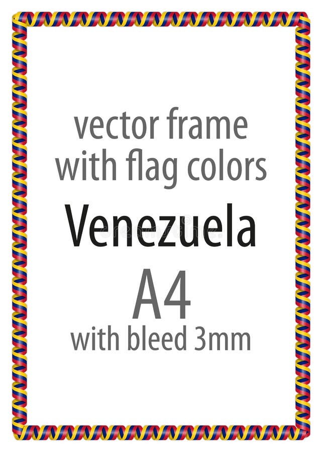 Frame and Border of Ribbon with the Colors of the Venezuela Flag Stock ...