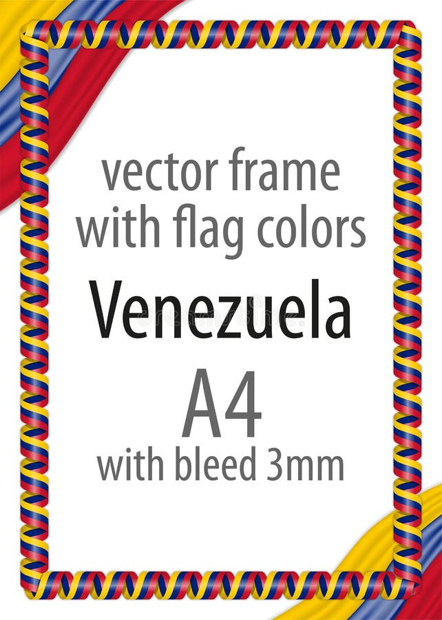 Frame and Border of Ribbon with the Colors of the Venezuela Flag Stock ...