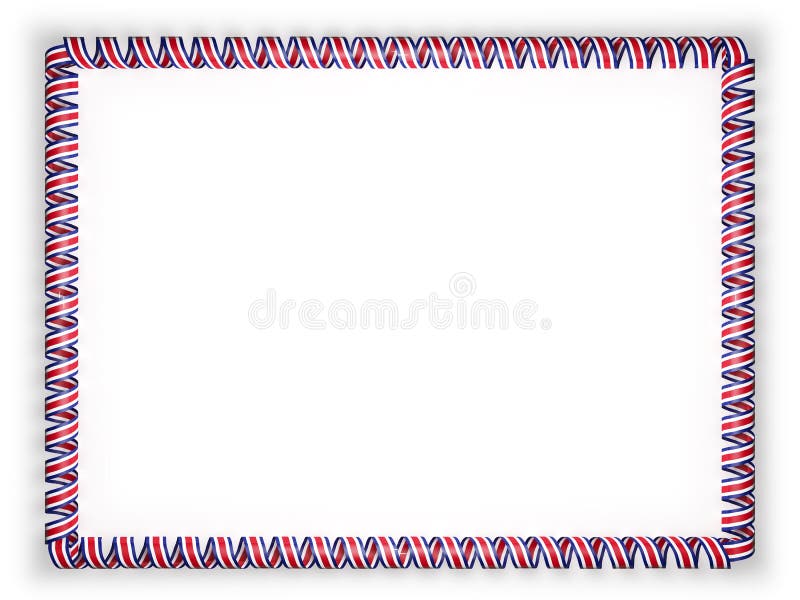 Frame and Border of Ribbon with the Costa Rica Flag. 3d Illustration ...