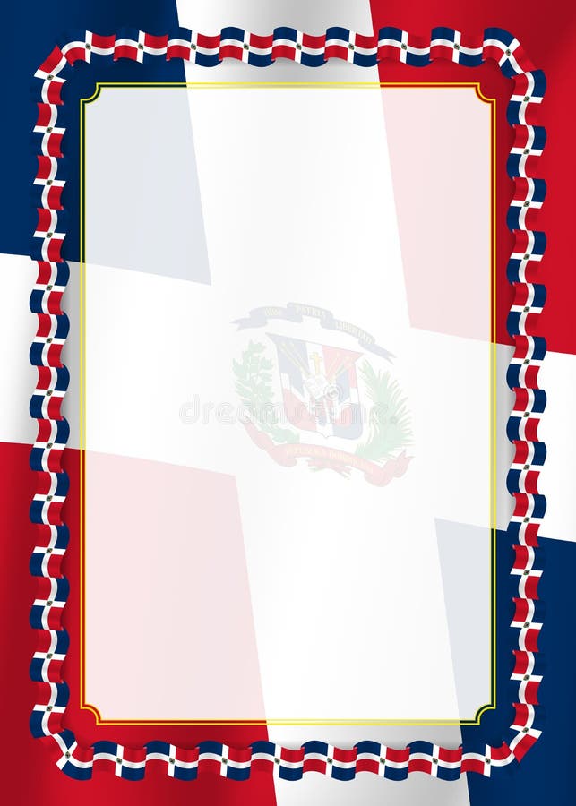 Frame and Border of Ribbon with Dominican Republic Flag, Template ...