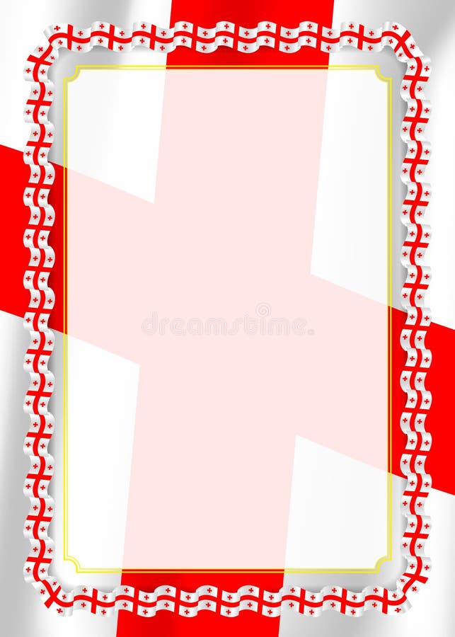 Frame and Border of Ribbon with Georgia Flag, Template Elements for ...