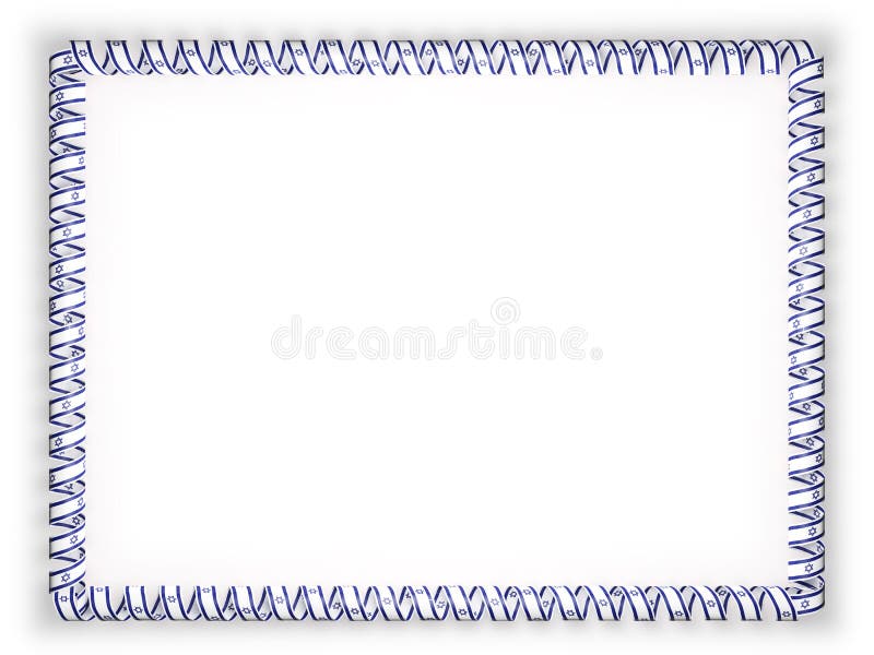 Frame and Border of Ribbon with the Israel Flag. 3d Illustration Stock ...