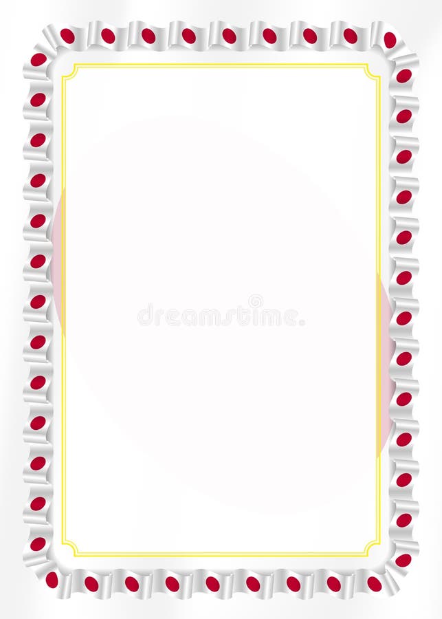 Frame and Border of Ribbon with Japan Flag, Template Elements for Your ...