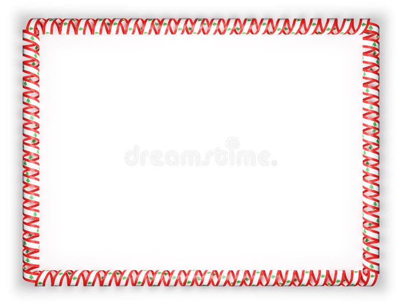 Frame and Border of Ribbon with the Lebanon Flag. 3d Illustration Stock ...