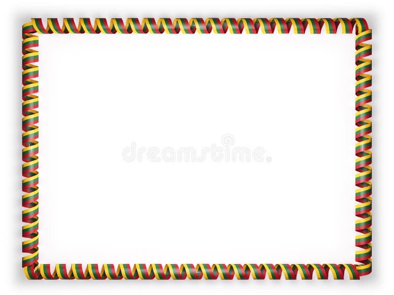 Frame and Border of Ribbon with the Lithuania Flag. 3d Illustration ...