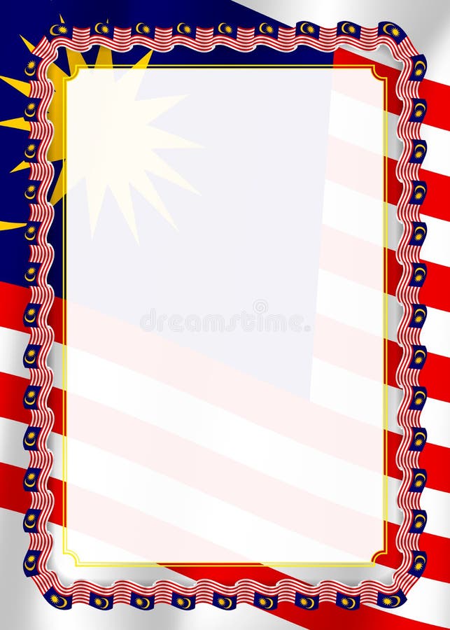 Frame and Border of Ribbon with Malaysia Flag, Template Elements for ...