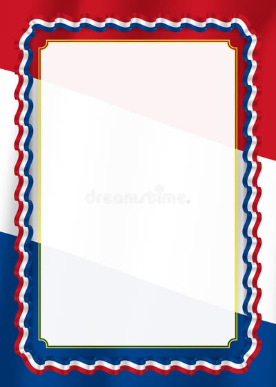 Frame and Border of Ribbon with Netherlands Flag, Template Elements for ...