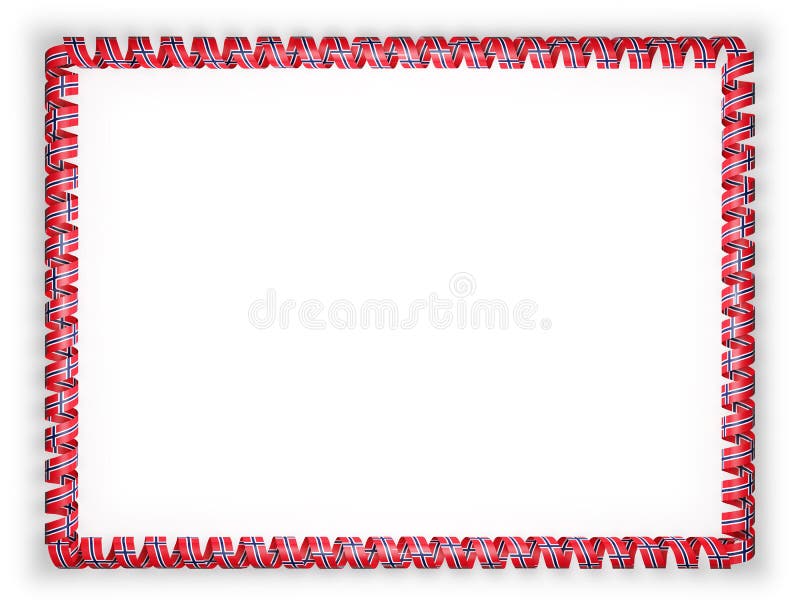 Frame and Border of Ribbon with the Norway Flag. 3d Illustration Stock ...