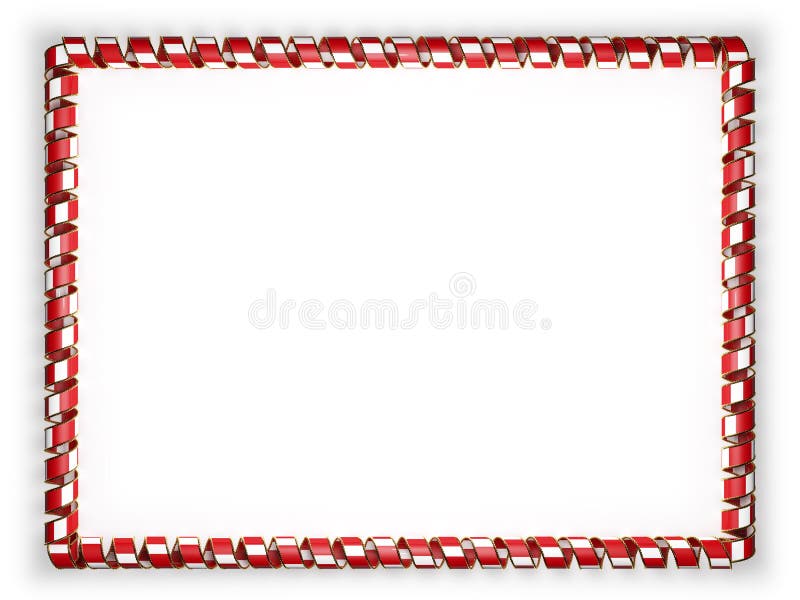 Frame and Border of Ribbon with the Peru Flag, Edging from the Golden ...