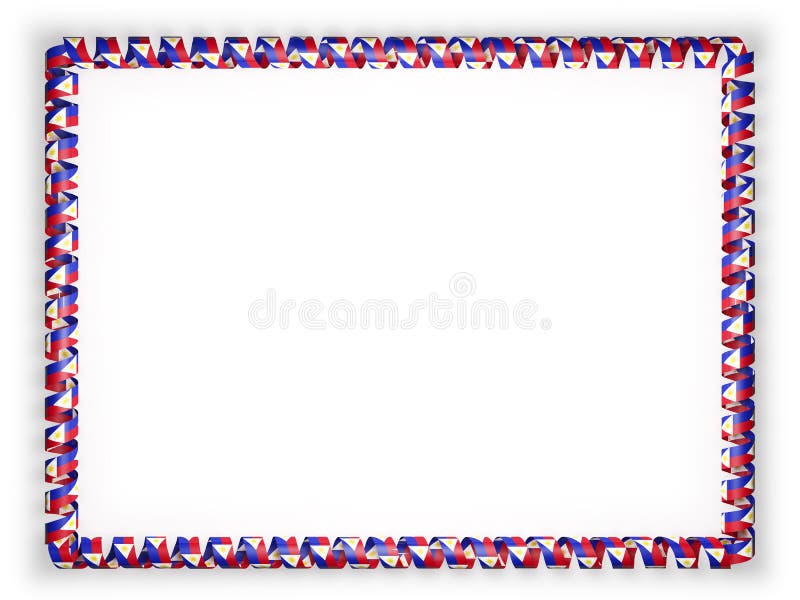 Frame and Border of Ribbon with the Philippines Flag. 3d Illustration ...