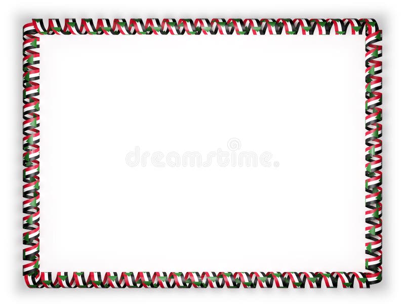 Frame and Border of Ribbon with the Sudan Flag. 3d Illustration Stock ...
