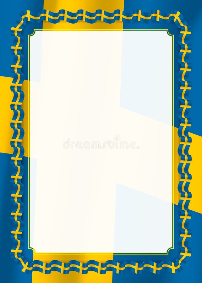Frame and Border of Ribbon with Sweden Flag, Template Elements for Your ...
