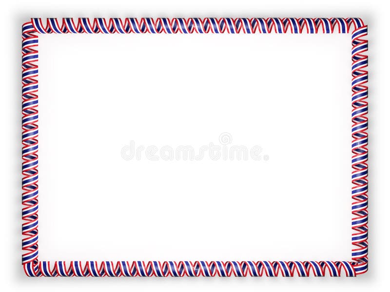 Frame and Border of Ribbon with the Thailand Flag. 3d Illustration ...