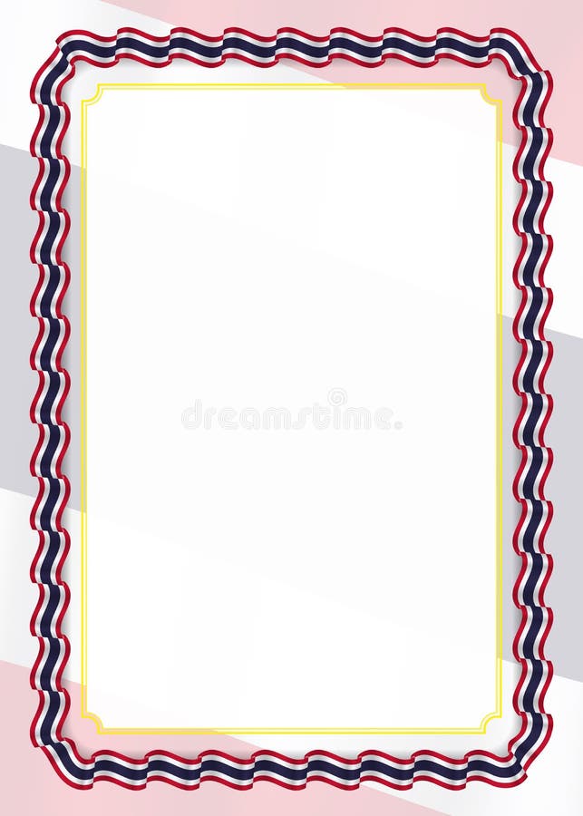 Frame and Border of Ribbon with Thailand Flag, Template Elements for ...