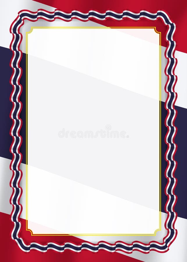 Frame and Border of Ribbon with Thailand Flag, Template Elements for ...