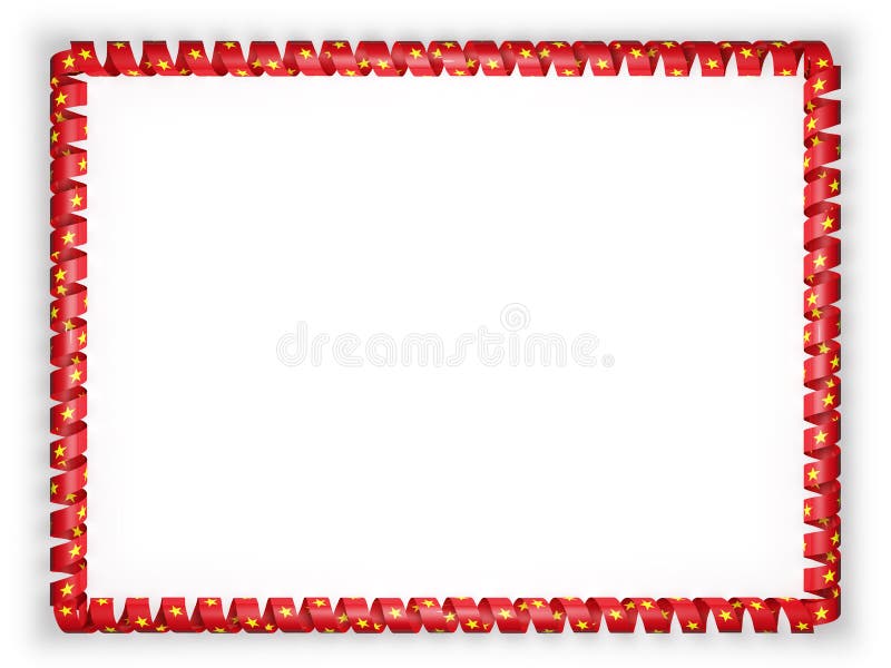 Frame and Border of Ribbon with the Vietnam Flag. 3d Illustration Stock ...