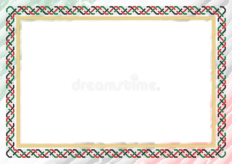 Frame and Border with United Arab Emirates Flag Stock Illustration ...
