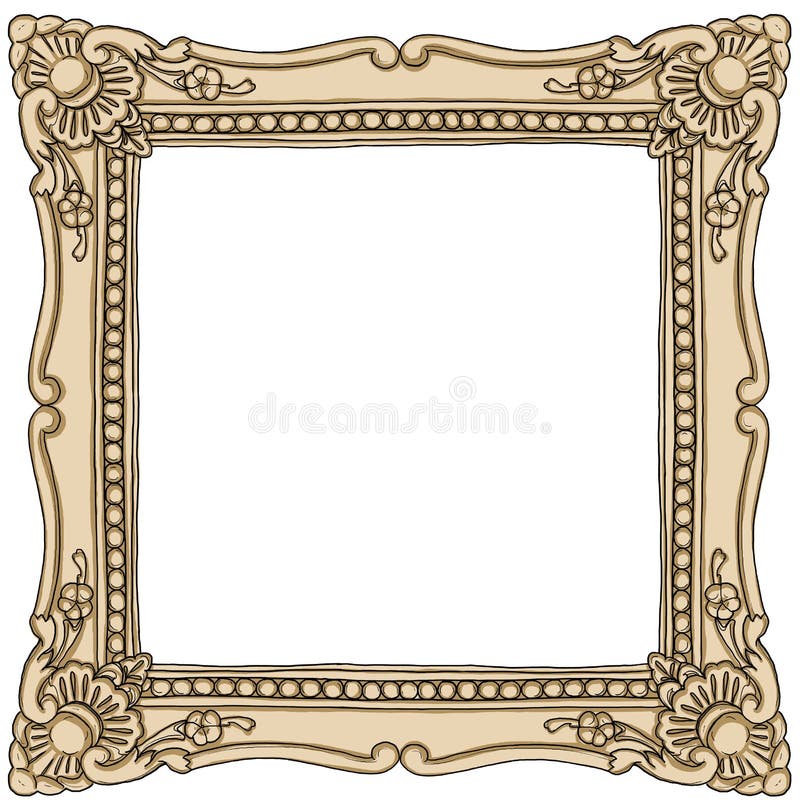 Frame Border Vintage Painting Stock Illustration - Illustration of ...