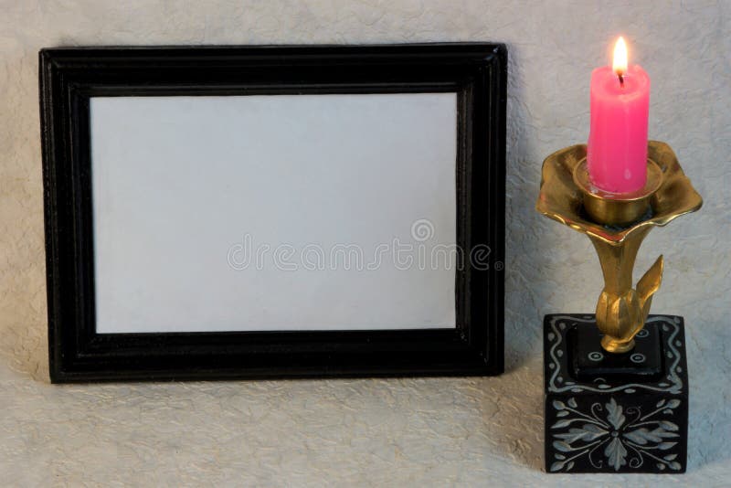 Frame Borders for Photos and Design, the Candle is Burning. Stock Image ...