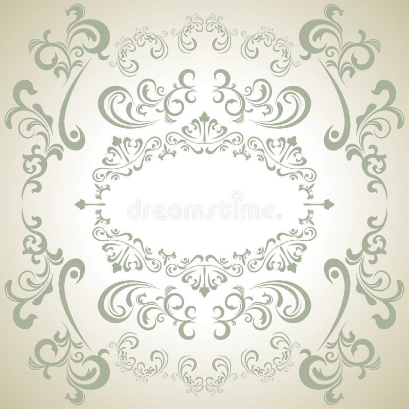 Frame Branco Floral Abstrato Ilustração do Vetor - Ilustração de curva ...