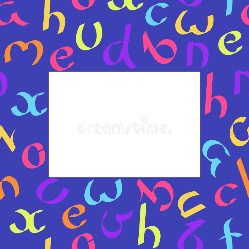 Alphabet Frame, Blue Background Stock Vector - Illustration of ...