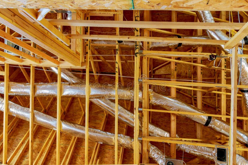 The Frame Building or House with Basic Electrical Wiring Stock Image ...