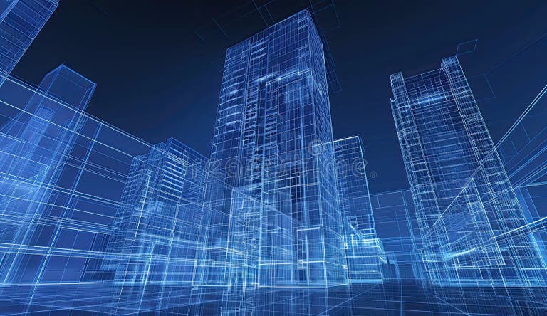 The Frame of the Building. Preliminary Design Stock Illustration ...