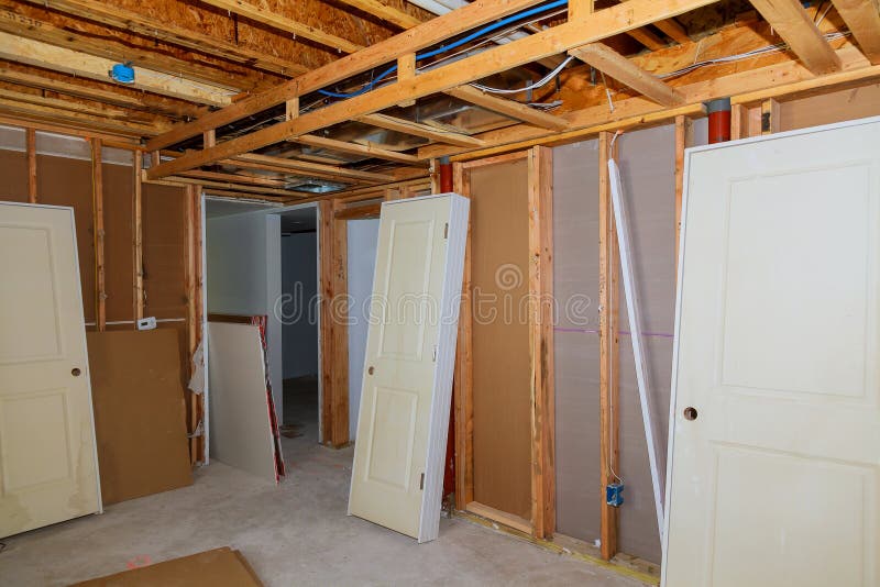 The Frame Building Unfinished Wood Frame Building or a House Stock ...