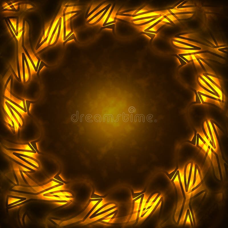 Frame of the Burning Elements Stock Illustration - Illustration of ...