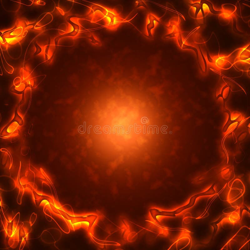 Frame of the Burning Elements Stock Illustration - Illustration of glow ...