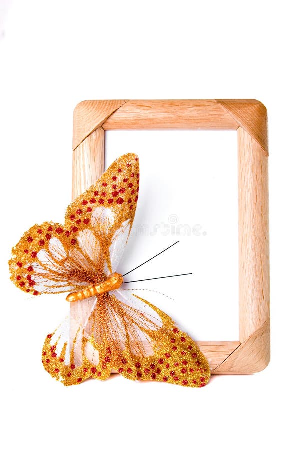 Frame with cute butterfly stock illustration. Illustration of colors ...