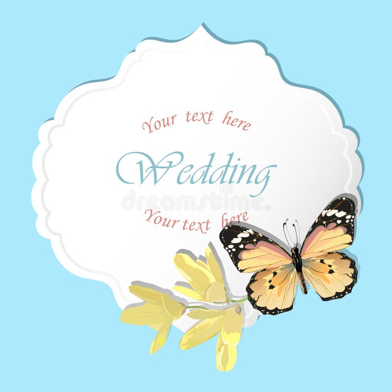 Frame with butterfly stock vector. Illustration of event - 75549742