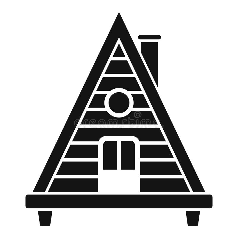 A Frame Cabin Icon Showing Simple Triangle House Stock Vector ...