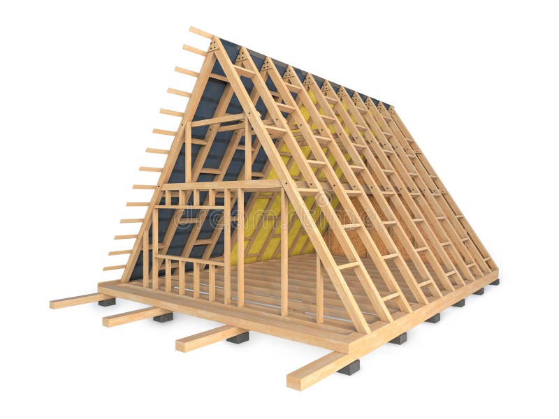 Frame Cabin Isolated on the White Background. Stock Illustration ...