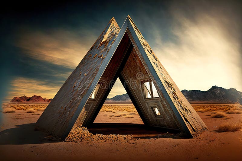 A-frame Cabin Made of Light Wood with Unfinished Architectural Elements ...