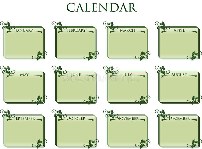 Frame Calendar Vintage Style Stock Illustration - Illustration of ...