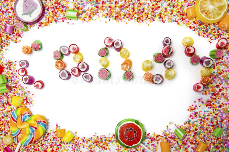 Candy Word Made Of Colorful Delicious Sweets Stock Image - Image of ...