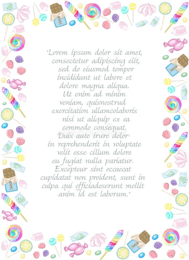 Frame of candies in stock vector. Illustration of element - 100907616