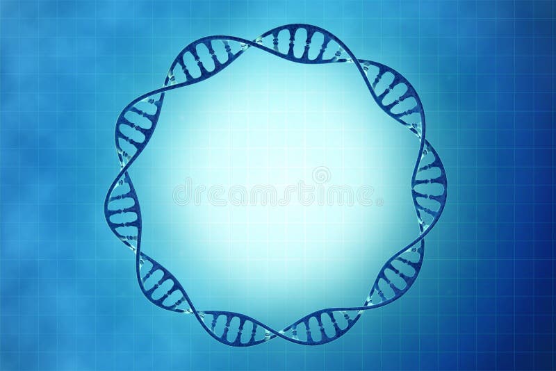 Frame of the Cell DNA in Blue Background Stock Illustration ...