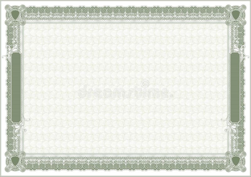 Frame for Certificate, Diploma or Securities Green Stock Illustration ...