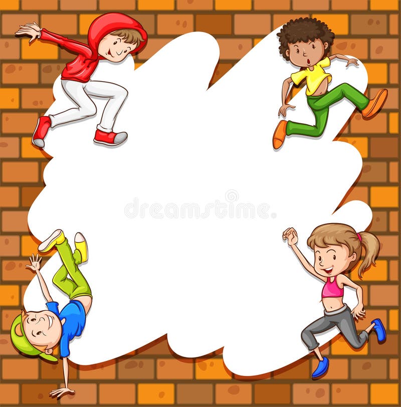 Border Design Children Dancing Stock Illustrations – 65 Border Design ...