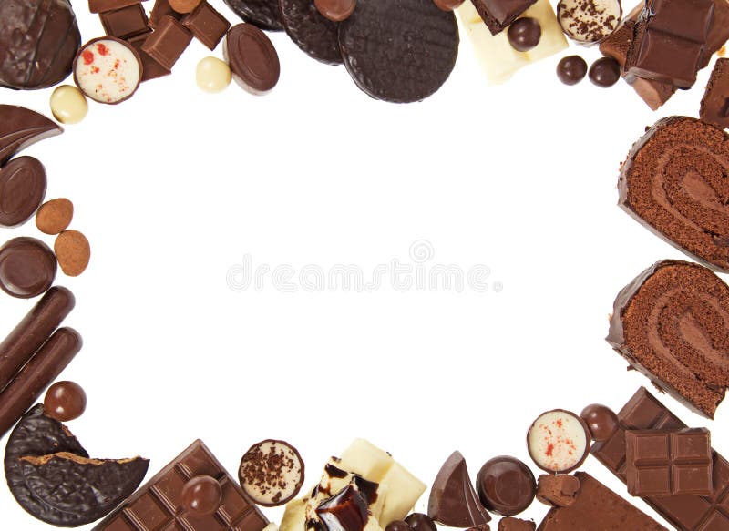 Frame from Chocolate Sweets Stock Photo - Image of black, chopped: 35309610