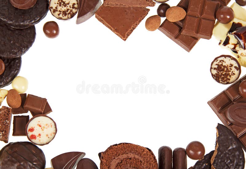 Frame from Chocolate Sweets Stock Photo - Image of black, chopped: 35309610