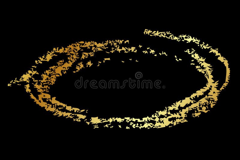 Vector Simple Gold Golden Crayon Sketch Oval Frame Stock Vector ...