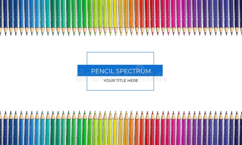 Frame of Color Spectrum from Pencils on a White Background Stock ...